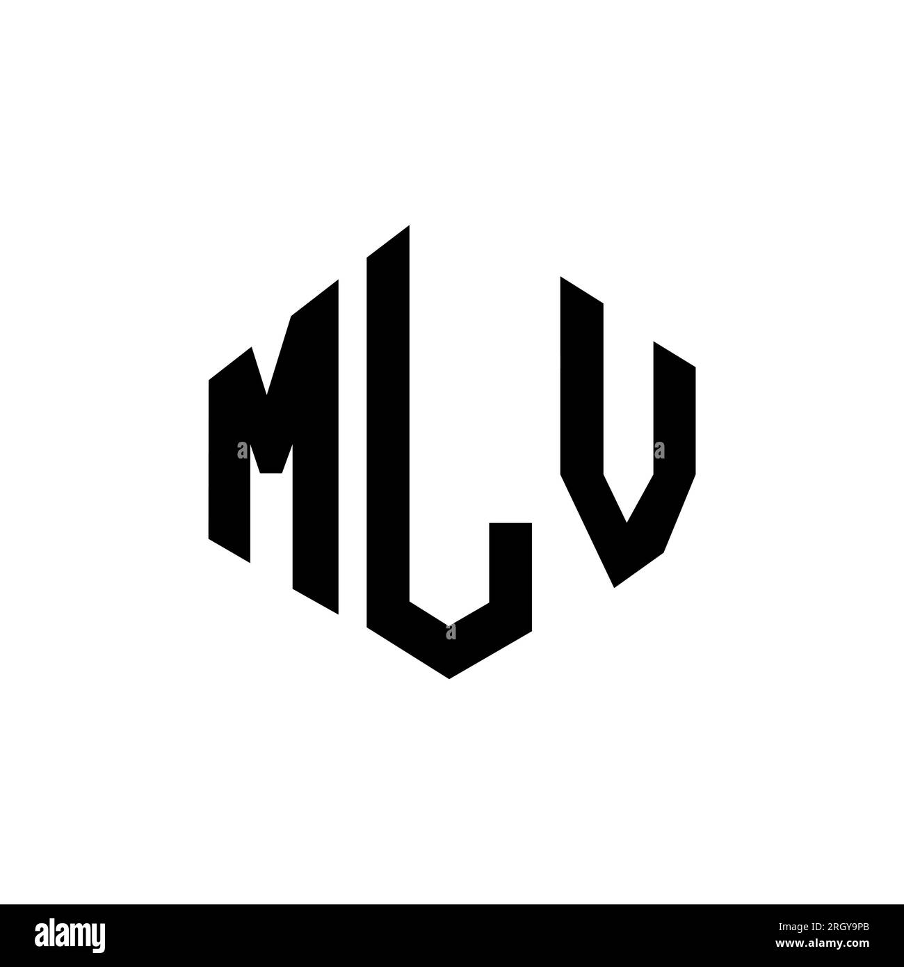 MLV letter logo design with polygon shape. MLV polygon and cube shape ...
