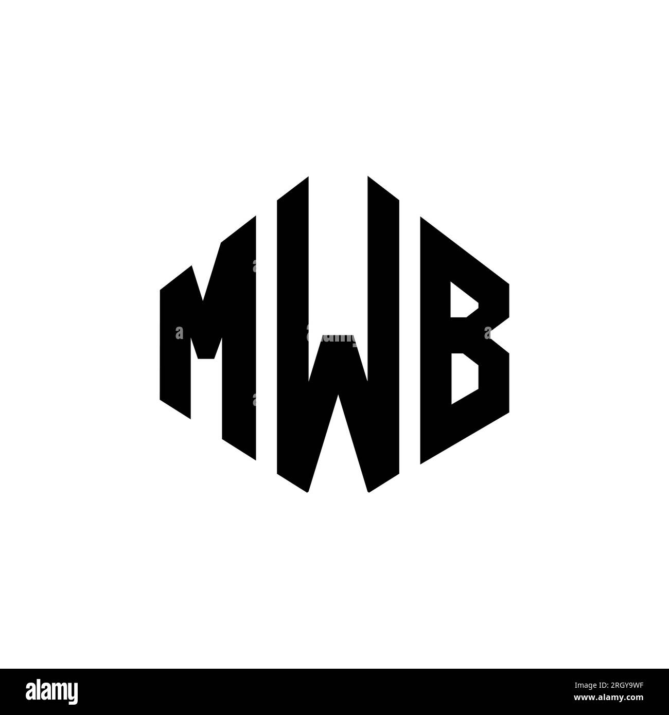 MWB letter logo design with polygon shape. MWB polygon and cube shape ...