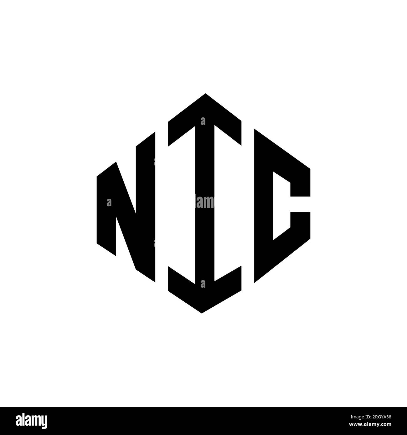 NIC letter logo design with polygon shape. NIC polygon and cube shape logo design. NIC hexagon ...