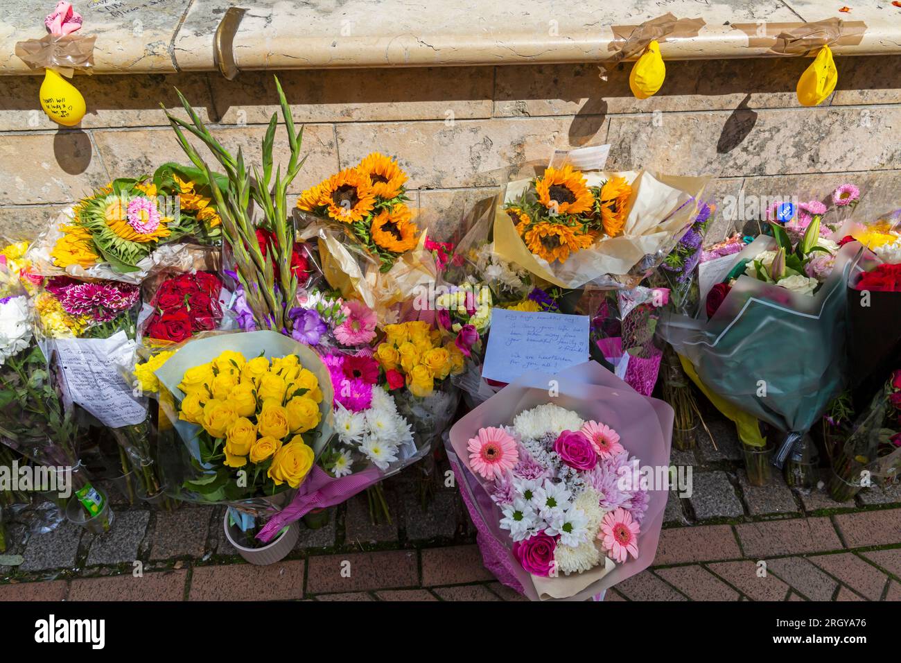 Bournemouth, Dorset, UK. 12th August 2023. Tributes left for 18 year ...