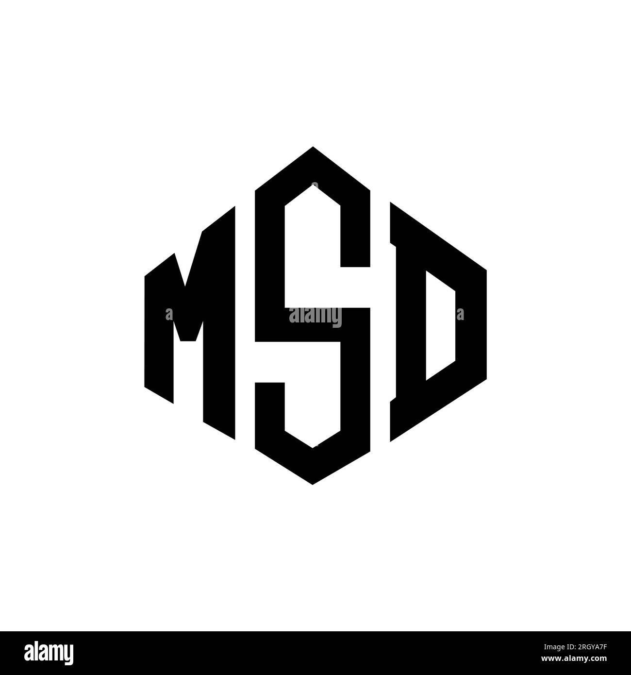 MSD letter logo design with polygon shape. MSD polygon and cube shape ...