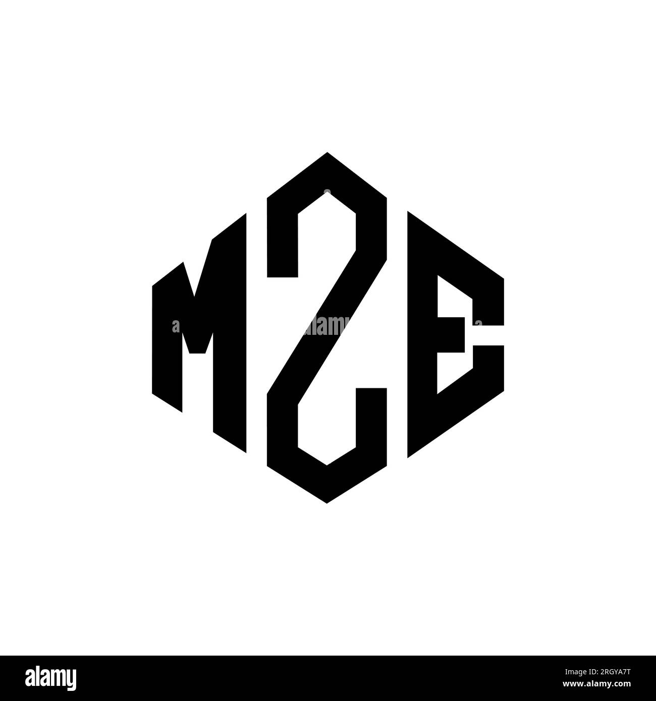 MZE letter logo design with polygon shape. MZE polygon and cube shape ...