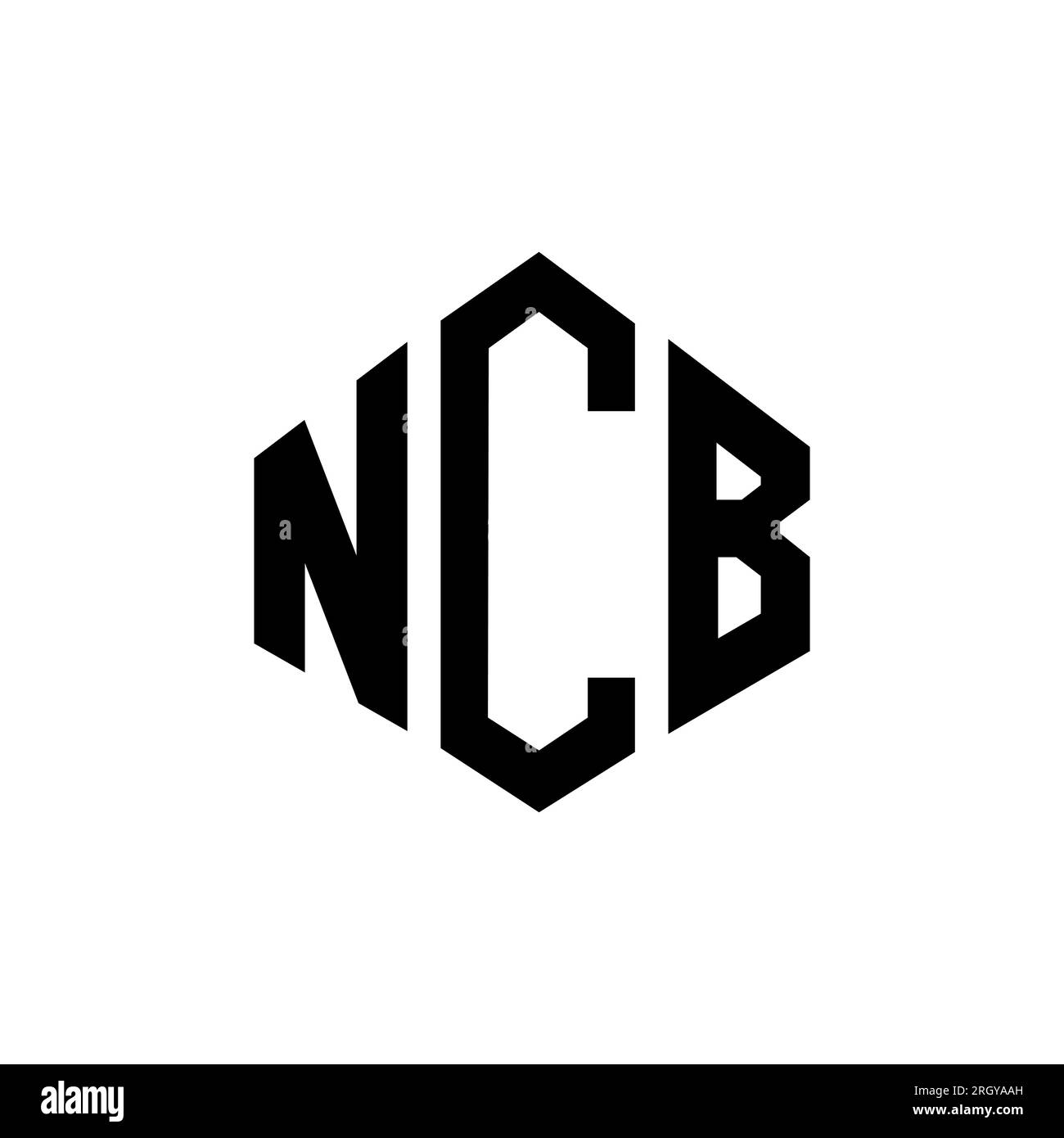 NCB letter logo design with polygon shape. NCB polygon and cube shape logo design. NCB hexagon ...