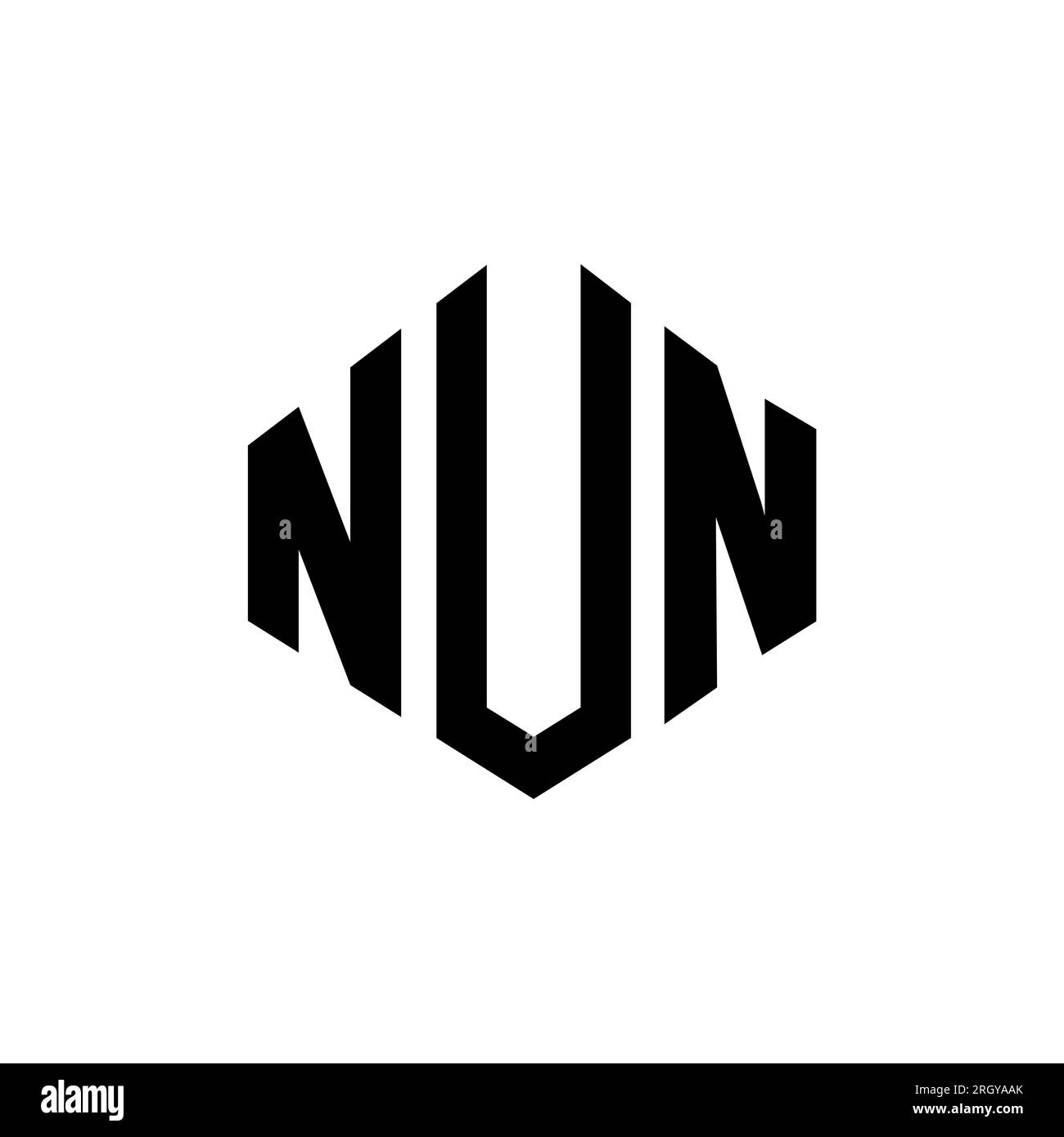 NUN letter logo design with polygon shape. NUN polygon and cube shape ...