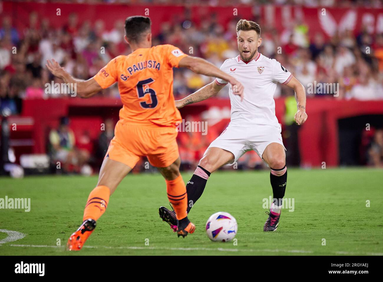 Seville, Spain. 11th Aug, 2023. Ivan Rakitic (10) of Sevilla FC seen ...