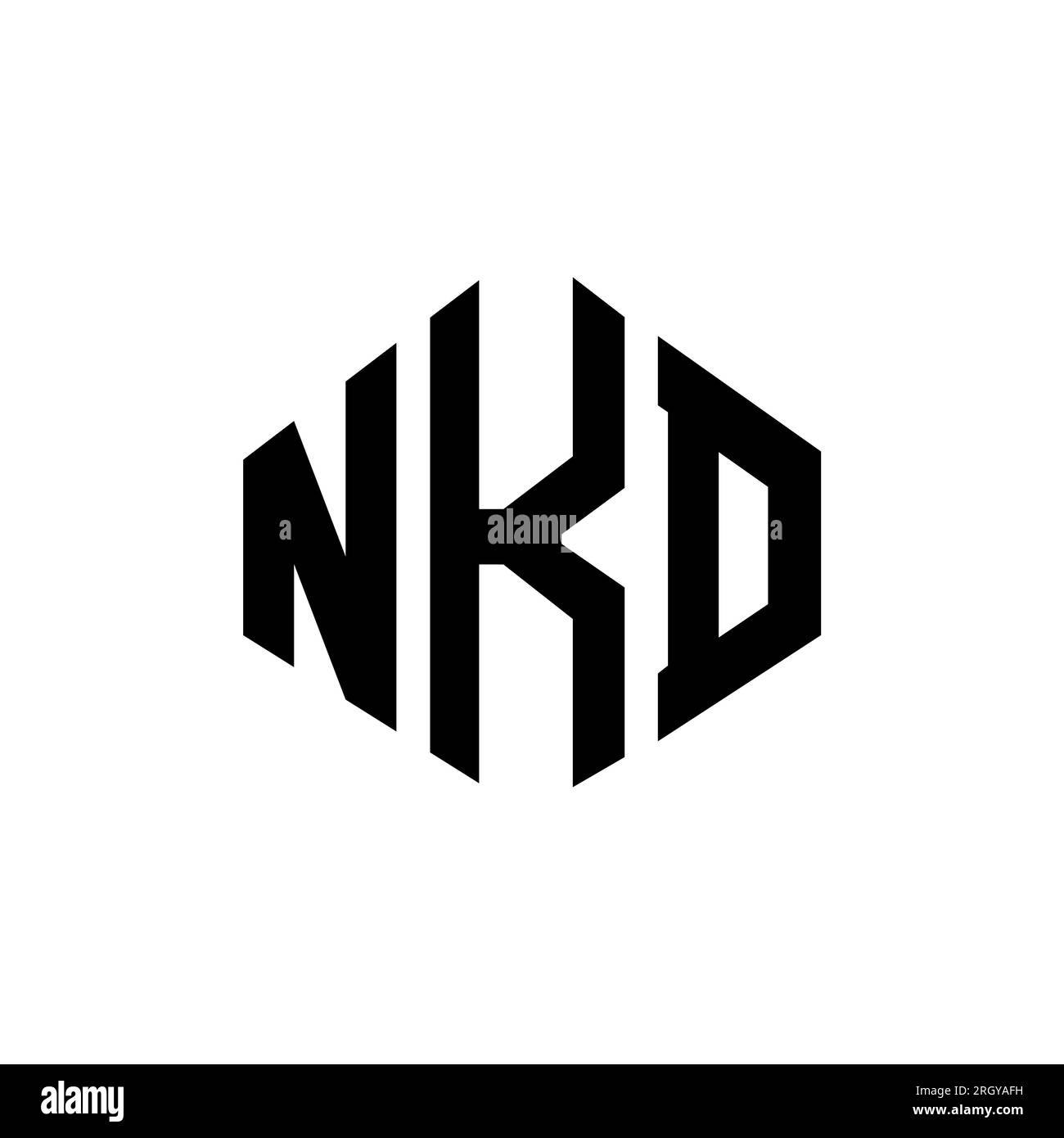 NKD letter logo design with polygon shape. NKD polygon and cube shape ...