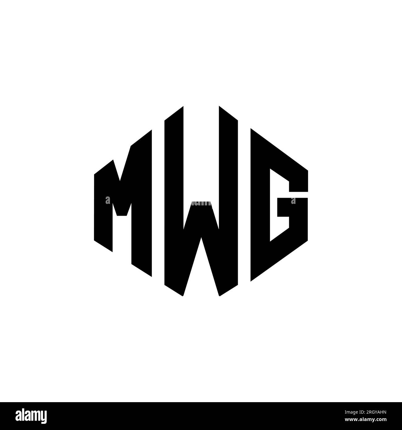 MWG letter logo design with polygon shape. MWG polygon and cube shape ...