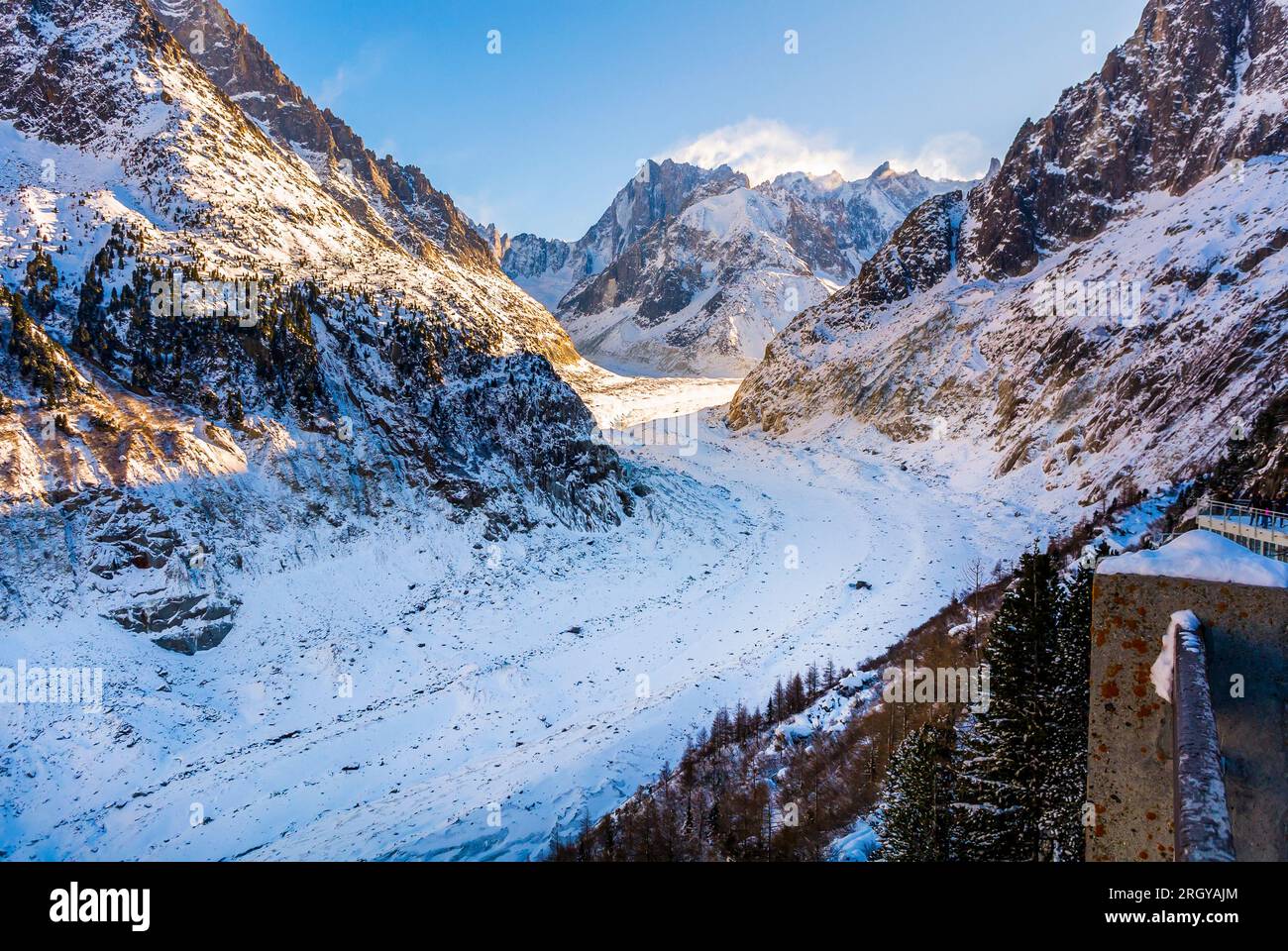 Chamonix-Mont Blanc, France, French Alps, "Mer de Glace" (Sea of Ice) Montenvers, French Ice ...