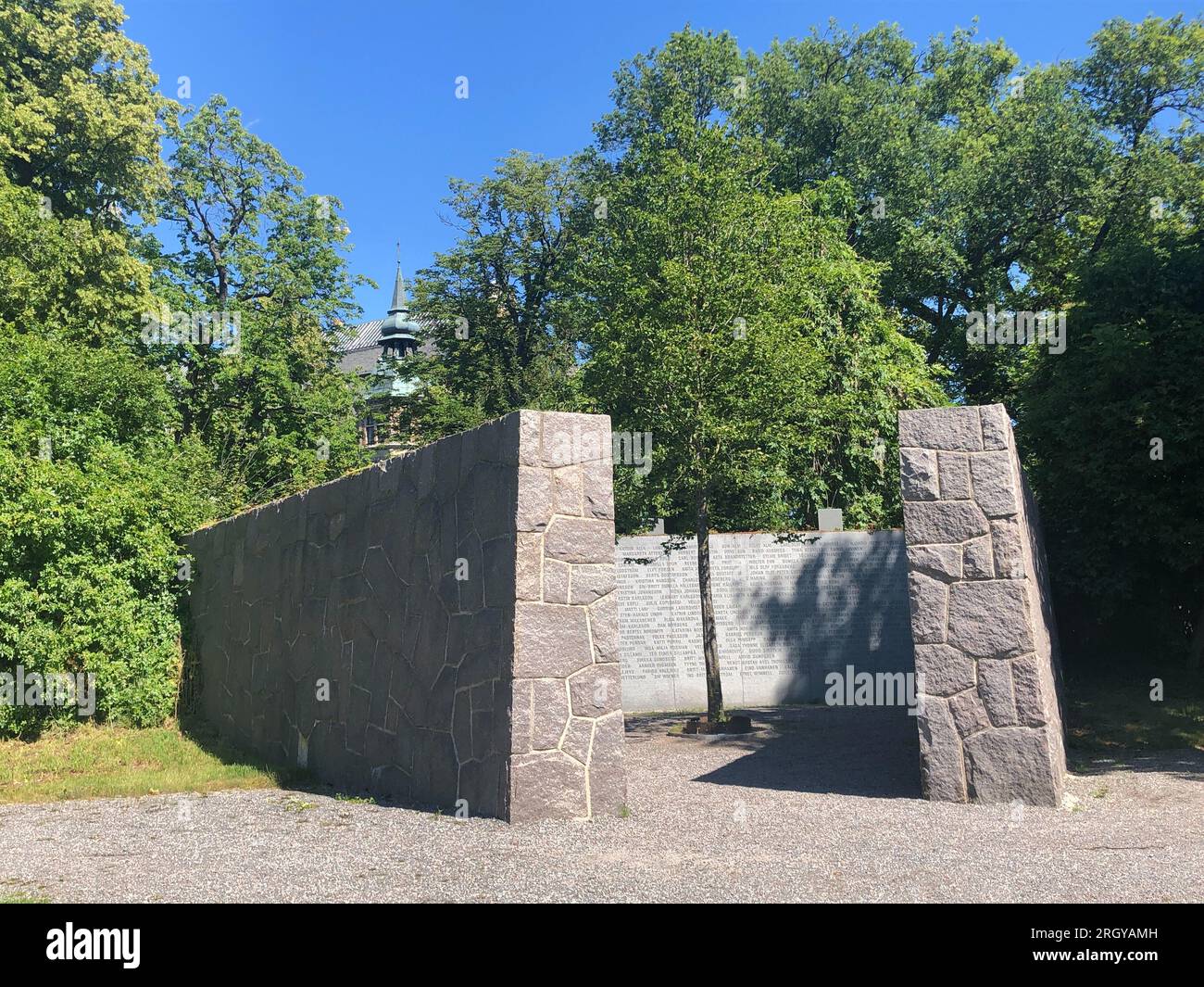 FILED - 14 July 2022, Sweden, Stockholm: A memorial in Stockholm lists the names of victims of ...