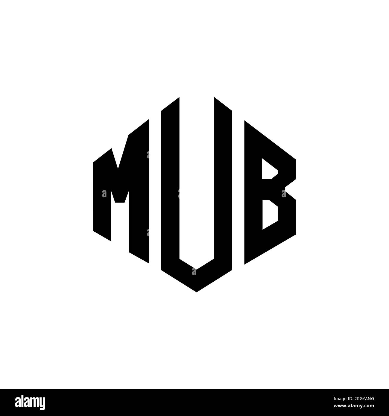 MUB letter logo design with polygon shape. MUB polygon and cube shape ...