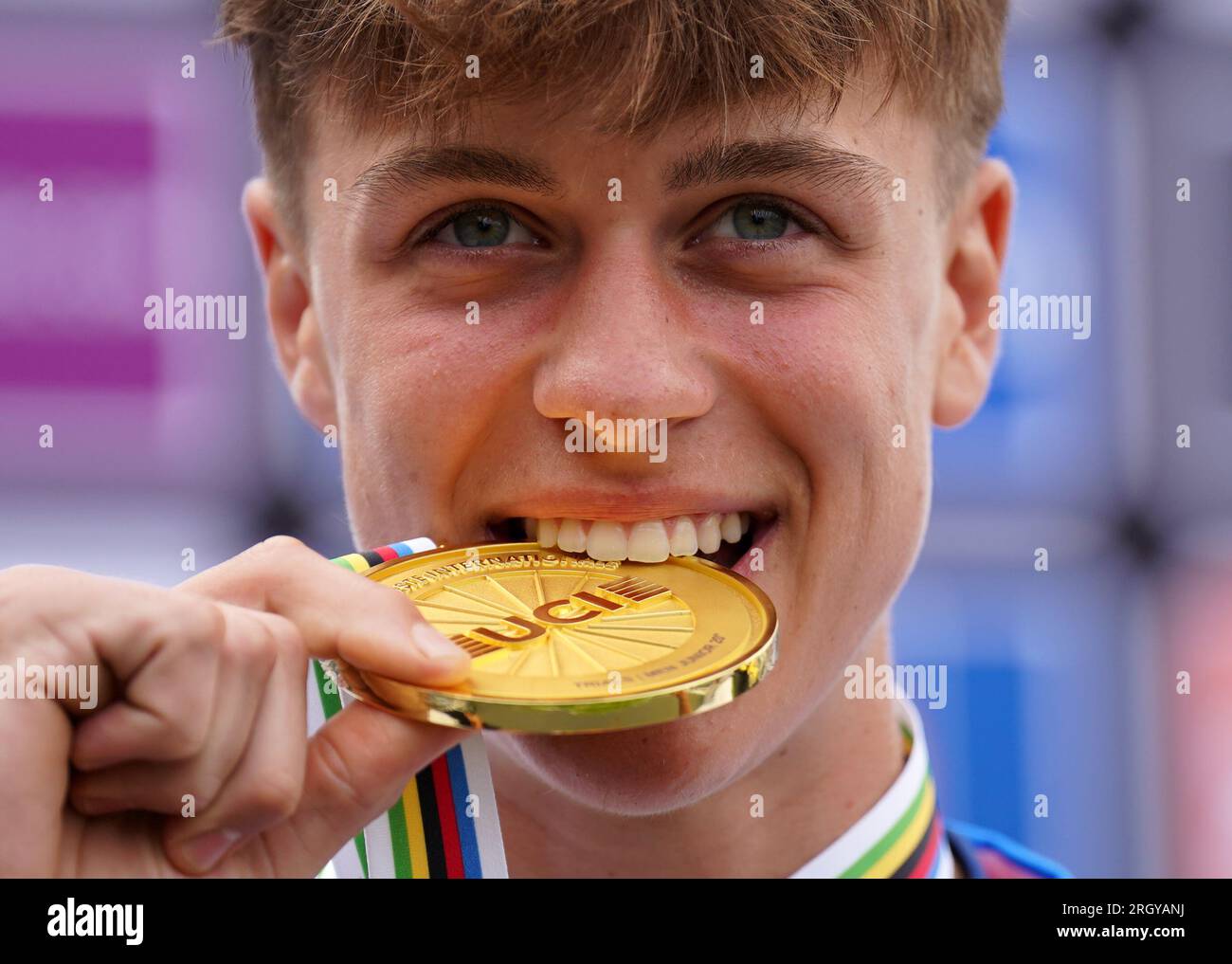 Great Britains Oliver Weightman with his gold medal after the medal ...