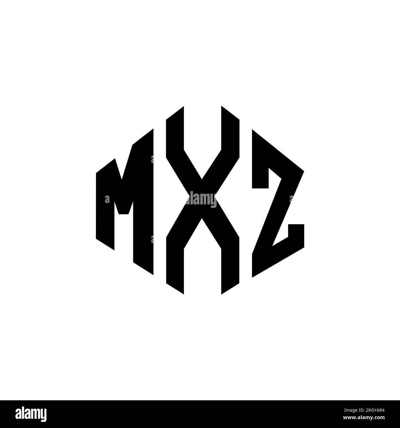 MXZ letter logo design with polygon shape. MXZ polygon and cube shape logo design. MXZ hexagon ...