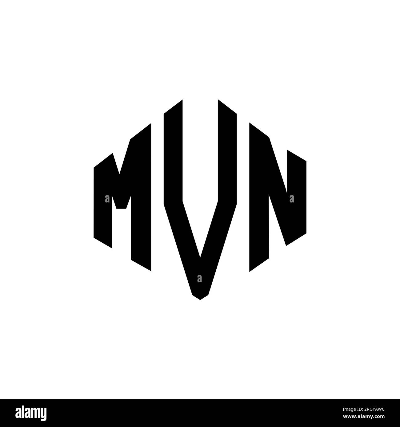 MVN letter logo design with polygon shape. MVN polygon and cube shape ...