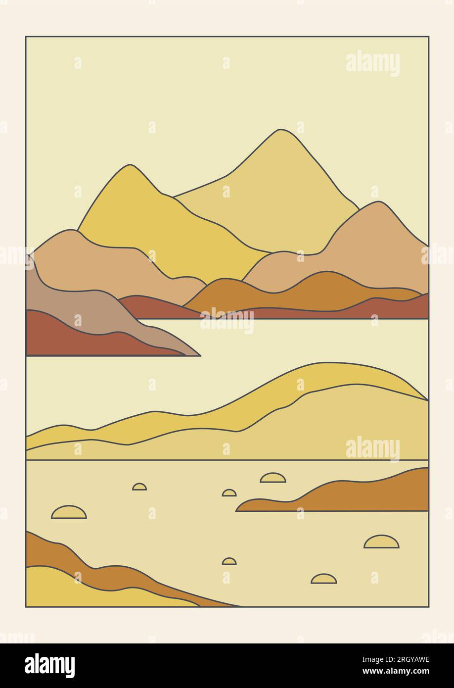 Desert lake view Stock Vector Images - Alamy