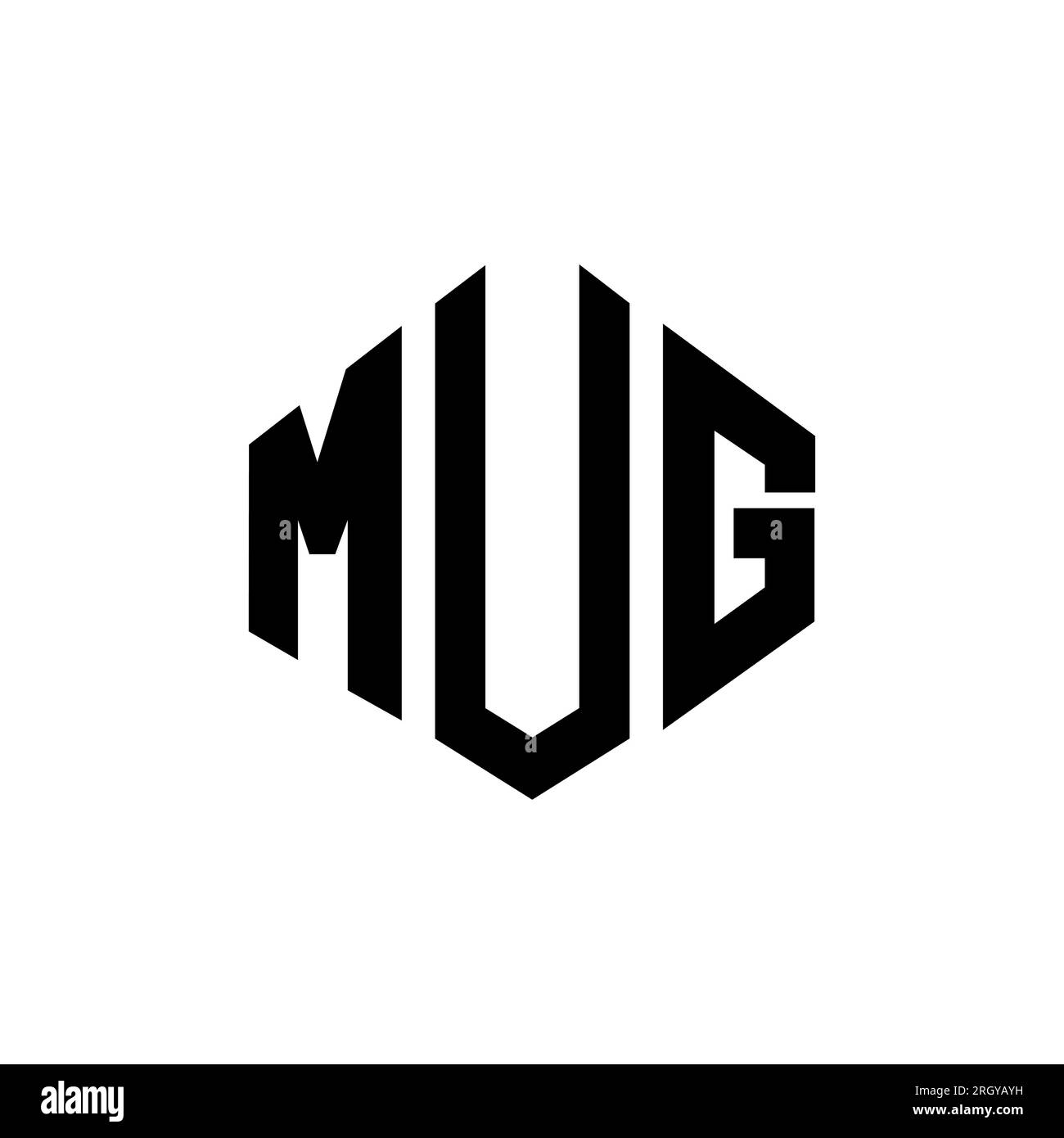 MUG letter logo design with polygon shape. MUG polygon and cube shape ...