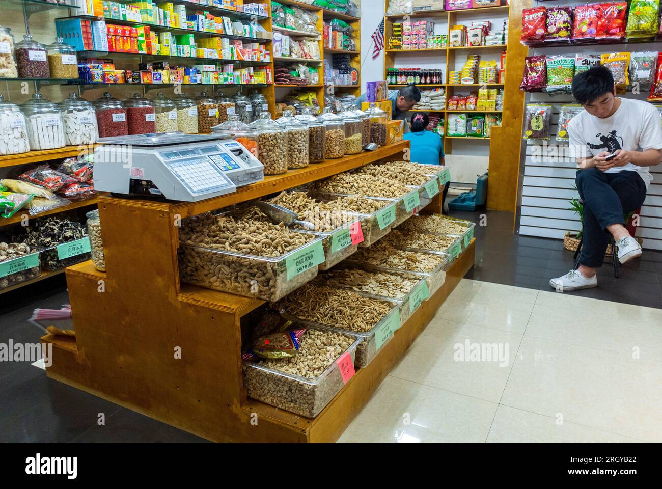 New York City, NY, USA, Chinese Pharmacy, Drug Store, Interior, Male ...