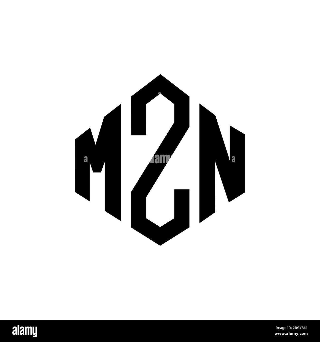 MZN letter logo design with polygon shape. MZN polygon and cube shape ...