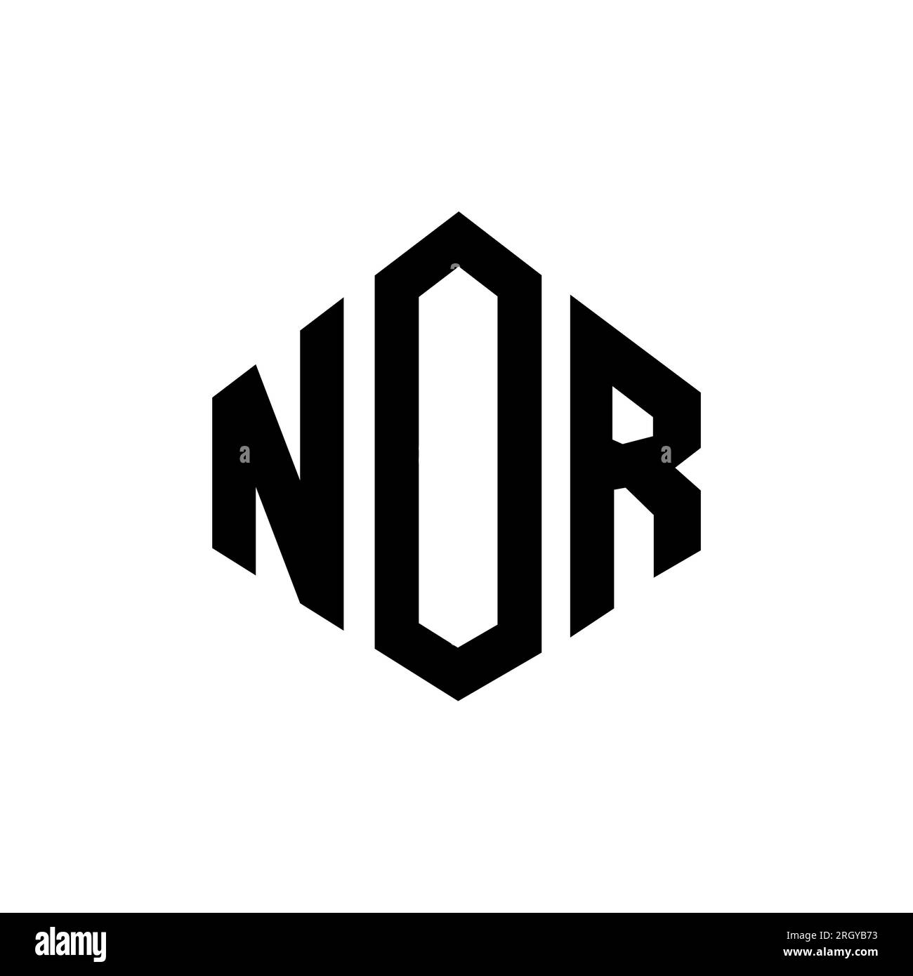 NOR letter logo design with polygon shape. NOR polygon and cube shape ...