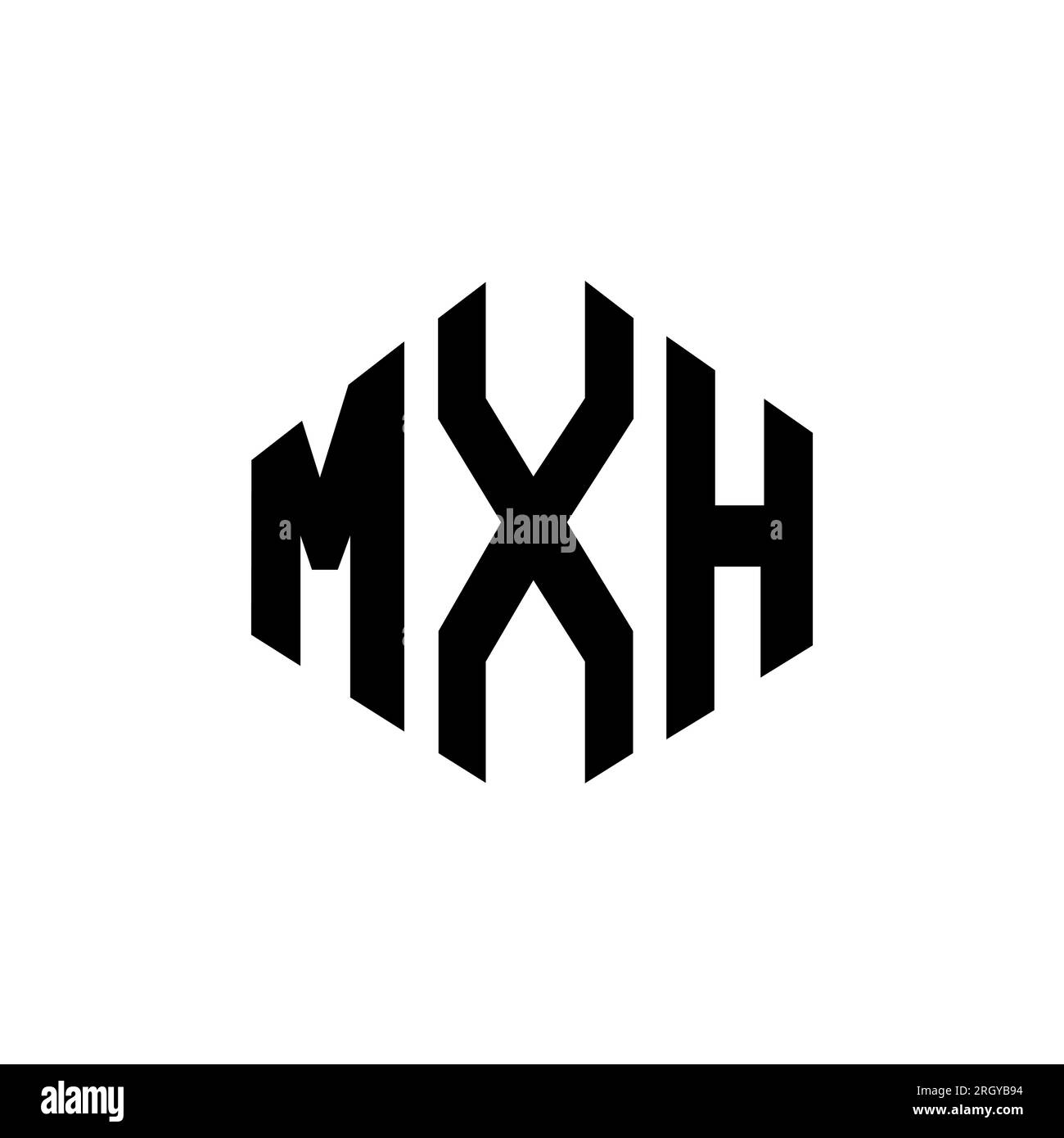 MXH letter logo design with polygon shape. MXH polygon and cube shape ...