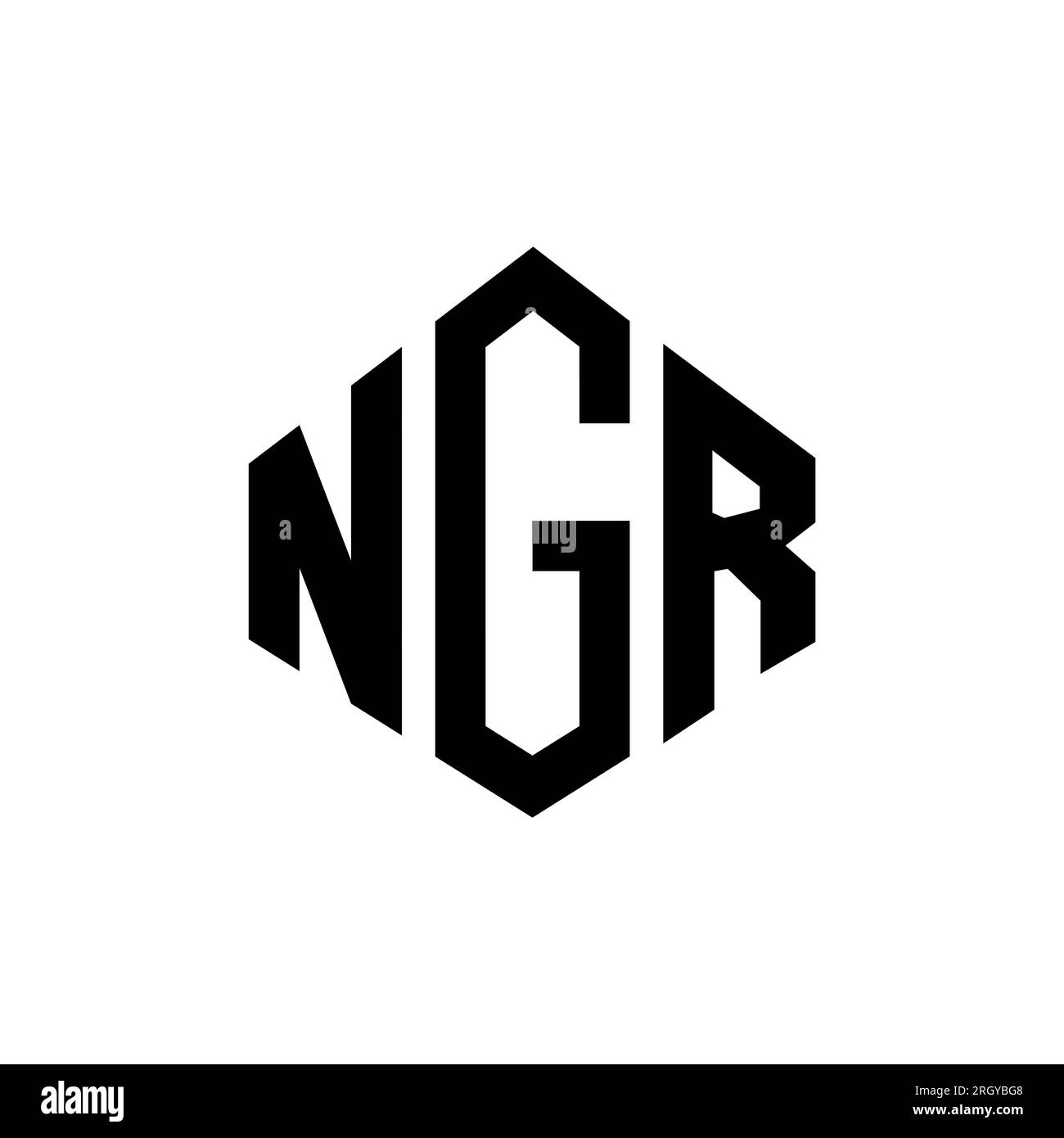 NGR letter logo design with polygon shape. NGR polygon and cube shape ...