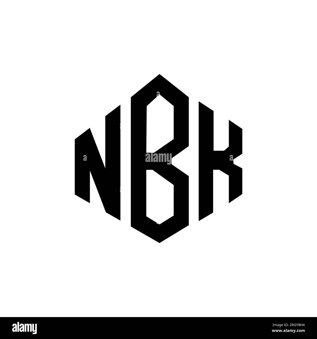 NBK letter logo design with polygon shape. NBK polygon and cube shape ...