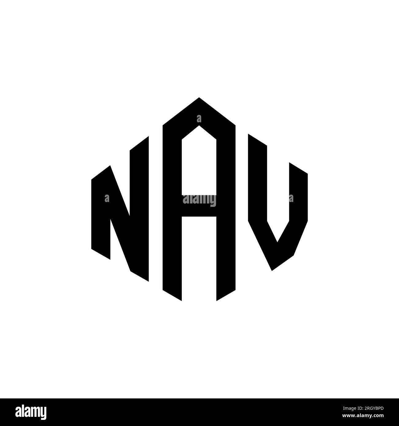 NAV letter logo design with polygon shape. NAV polygon and cube shape ...