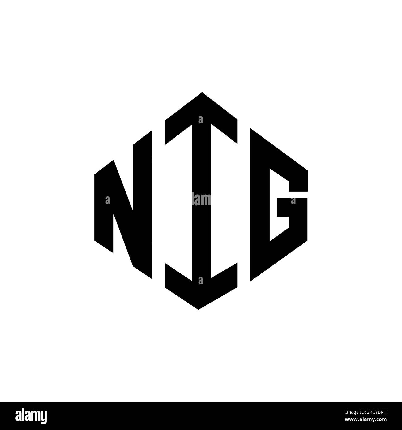 NIG letter logo design with polygon shape. NIG polygon and cube shape ...
