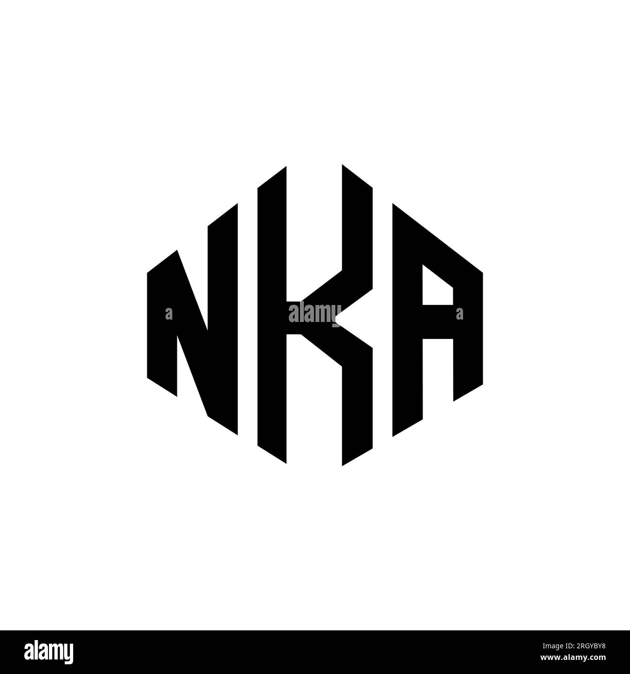 NKA letter logo design with polygon shape. NKA polygon and cube shape logo design. NKA hexagon ...