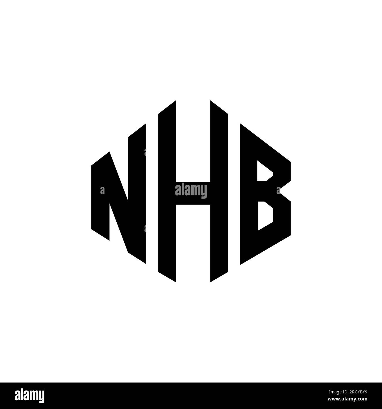 NHB letter logo design with polygon shape. NHB polygon and cube shape ...