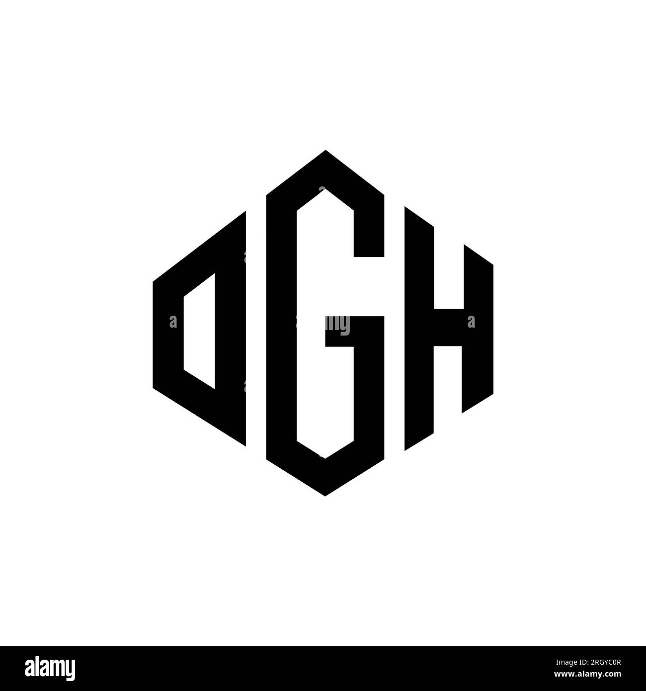 OGH letter logo design with polygon shape. OGH polygon and cube shape ...