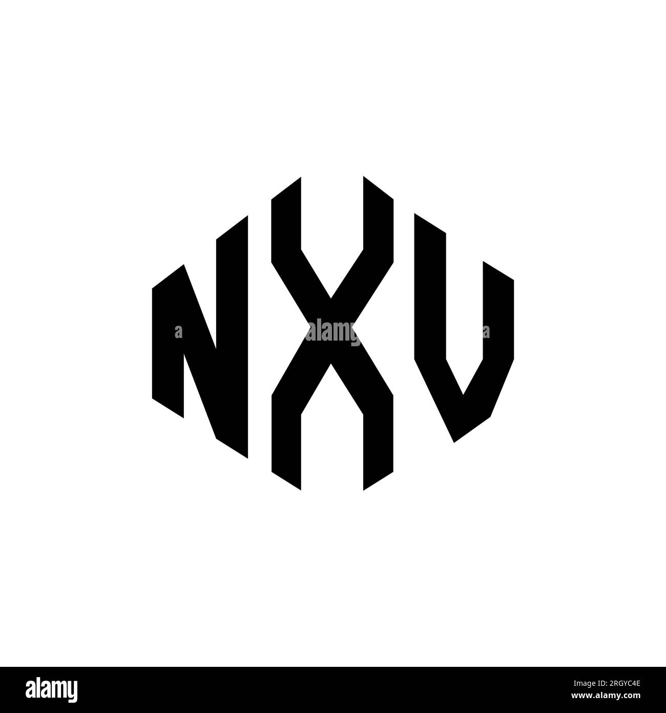 NXV letter logo design with polygon shape. NXV polygon and cube shape ...