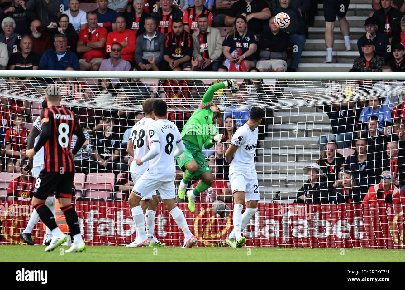 West Ham United goalkeeper Alphonse Areola makes a save during the ...