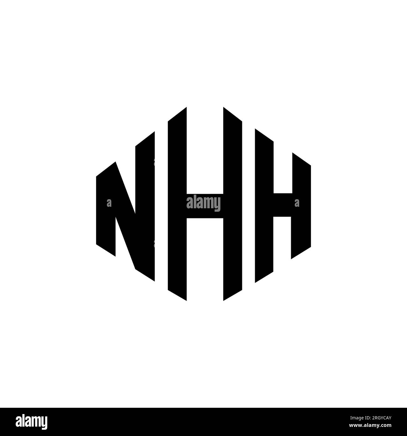 NHH letter logo design with polygon shape. NHH polygon and cube shape ...
