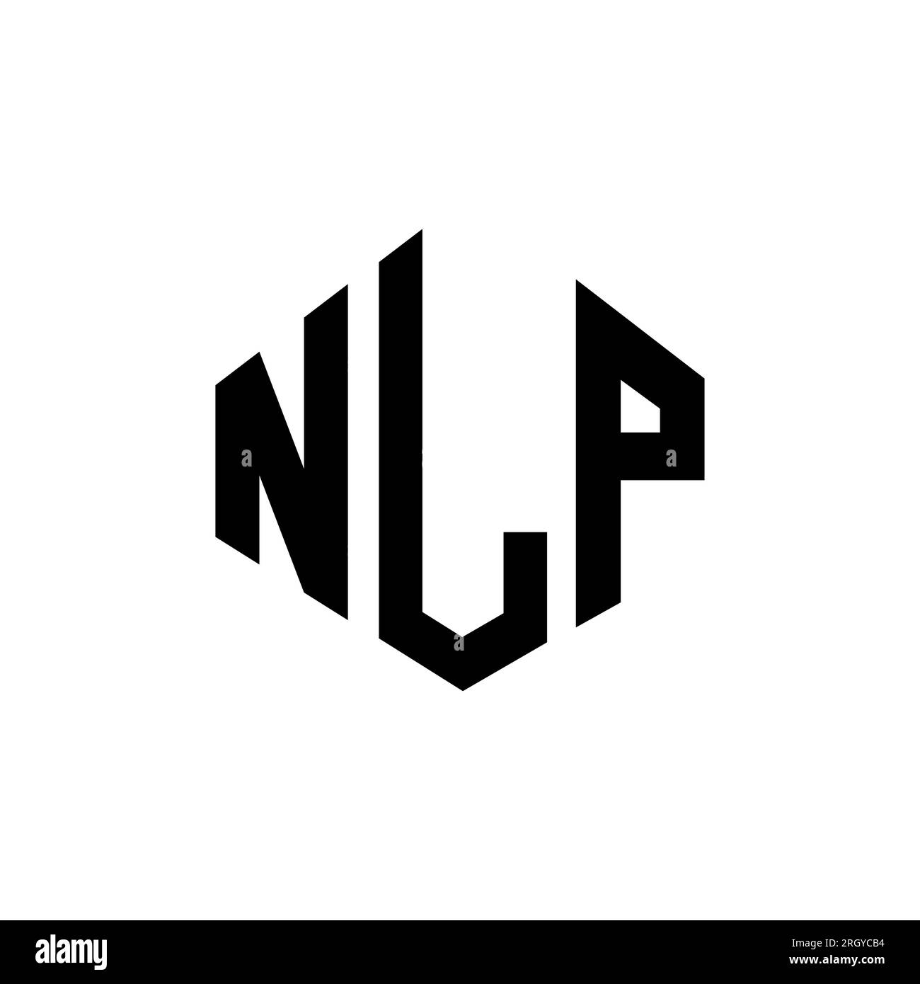 NLP letter logo design with polygon shape. NLP polygon and cube shape ...