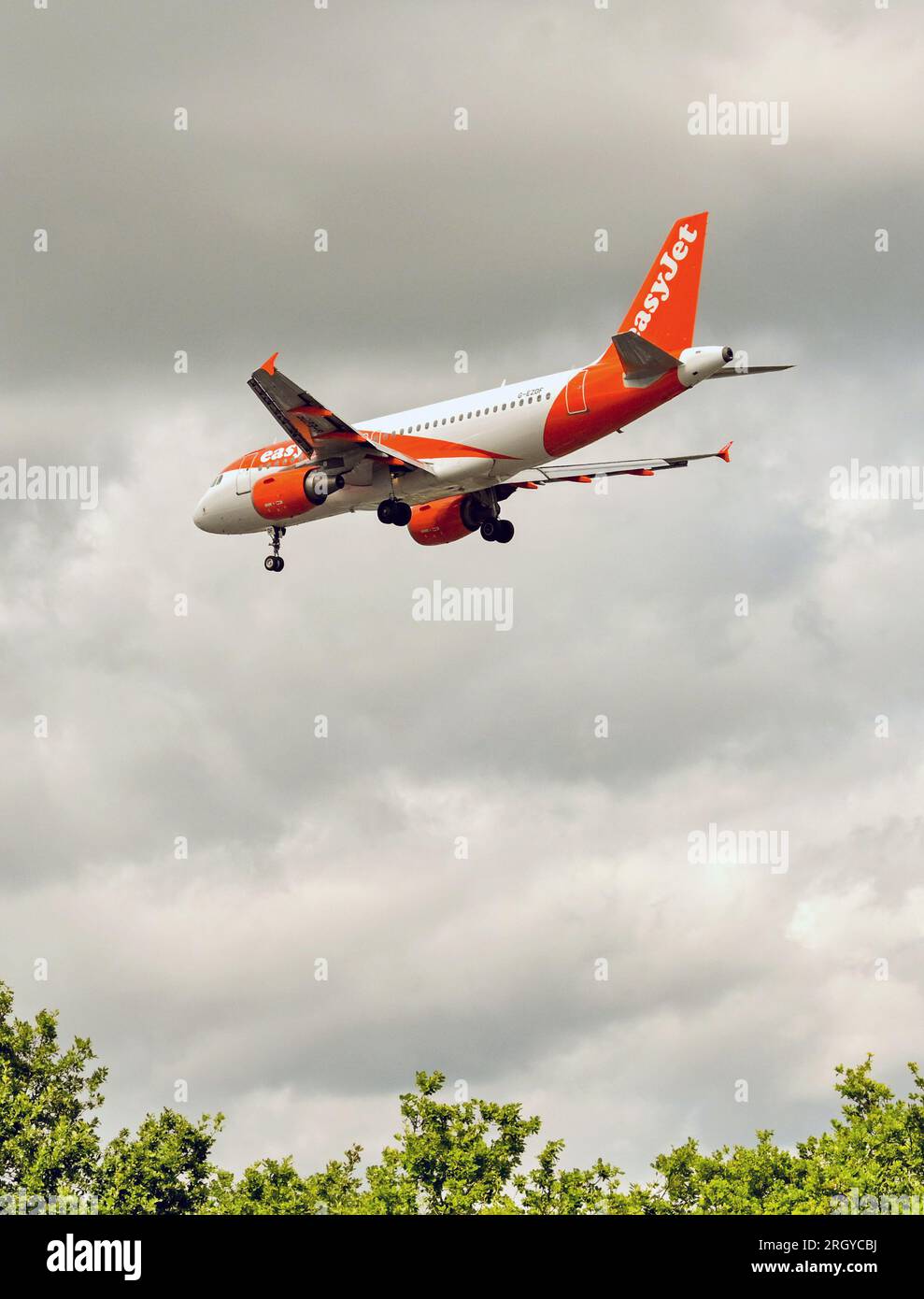 London, England, UK - 1 August 2023: Airbus A319 operated by budget ...