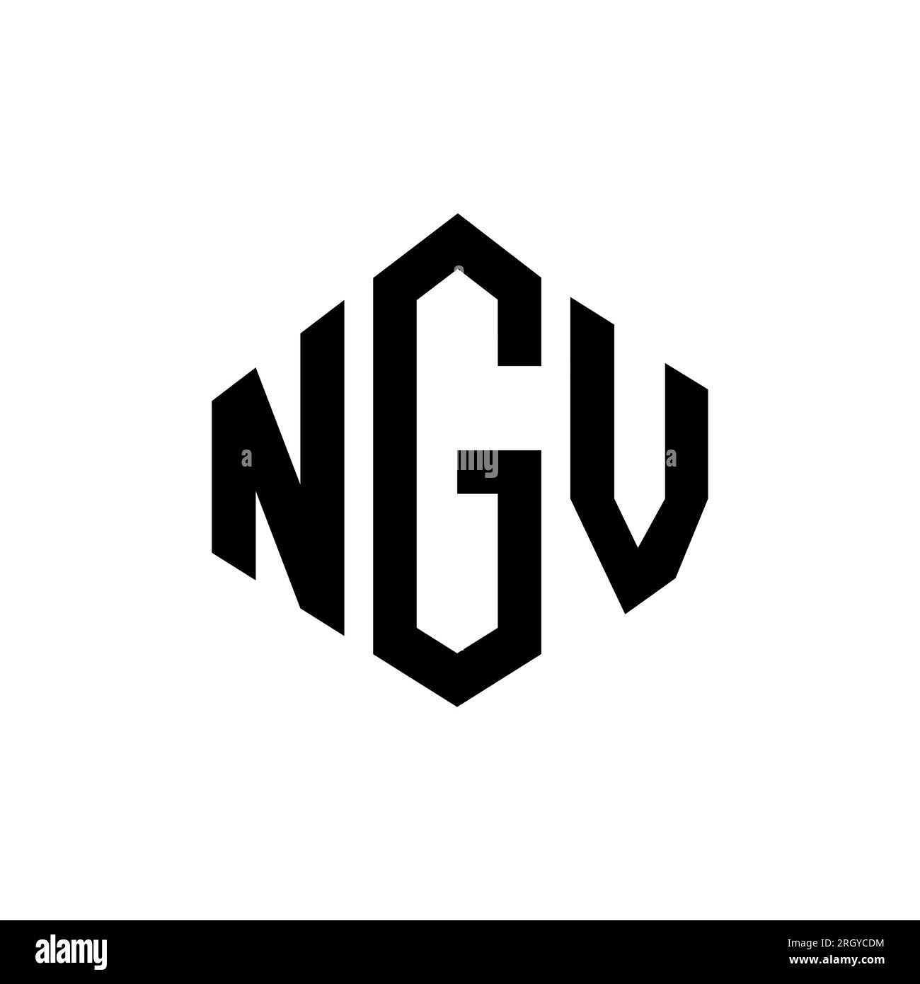 NGV letter logo design with polygon shape. NGV polygon and cube shape ...