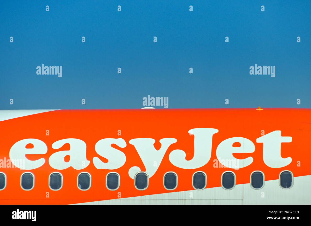 Luqa, Malta - 9 August 2023: Close up view of the logo on the side of a ...