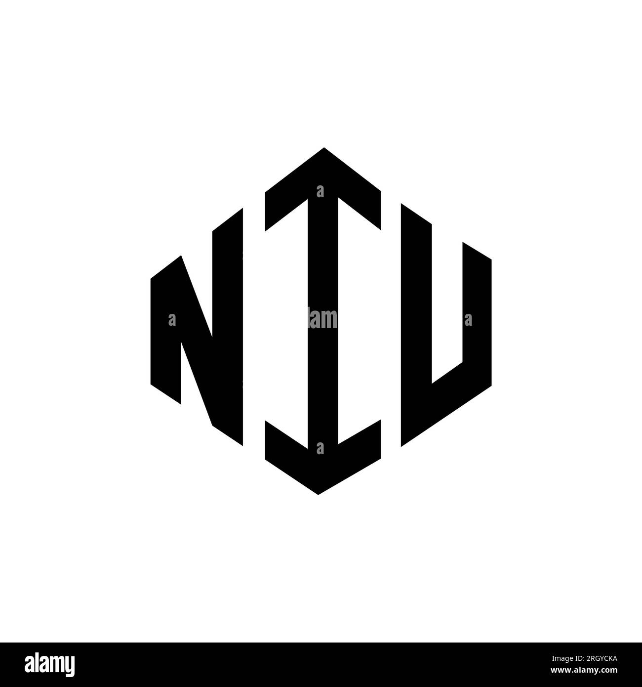 NIU letter logo design with polygon shape. NIU polygon and cube shape ...