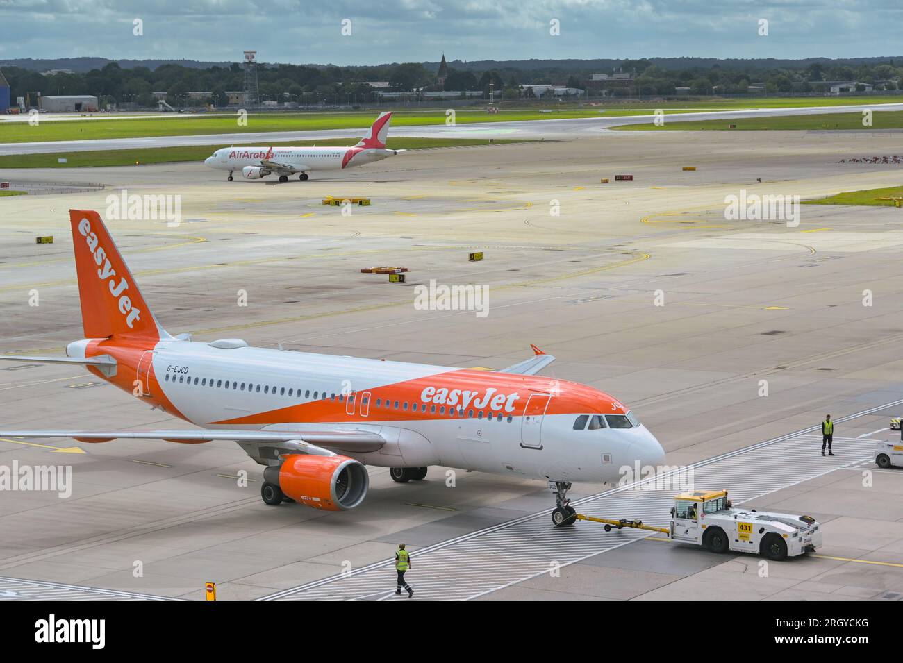 London, England, UK - 1 August 2023: Airbus A320 passenger jet operated by budget airline ...