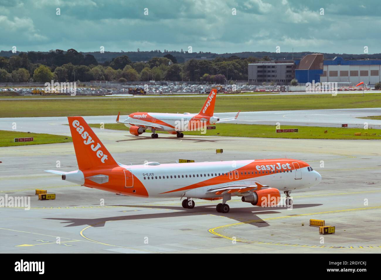 London, England, UK - 1 August 2023: Airbus A320 jet operated by budget ...