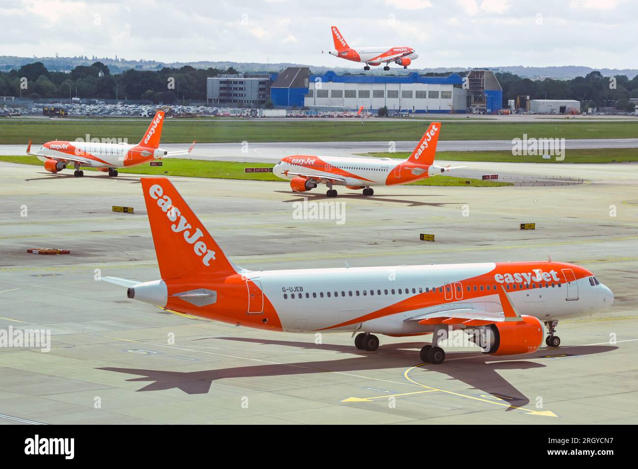 Busy airport aircraft fins hi-res stock photography and images - Alamy