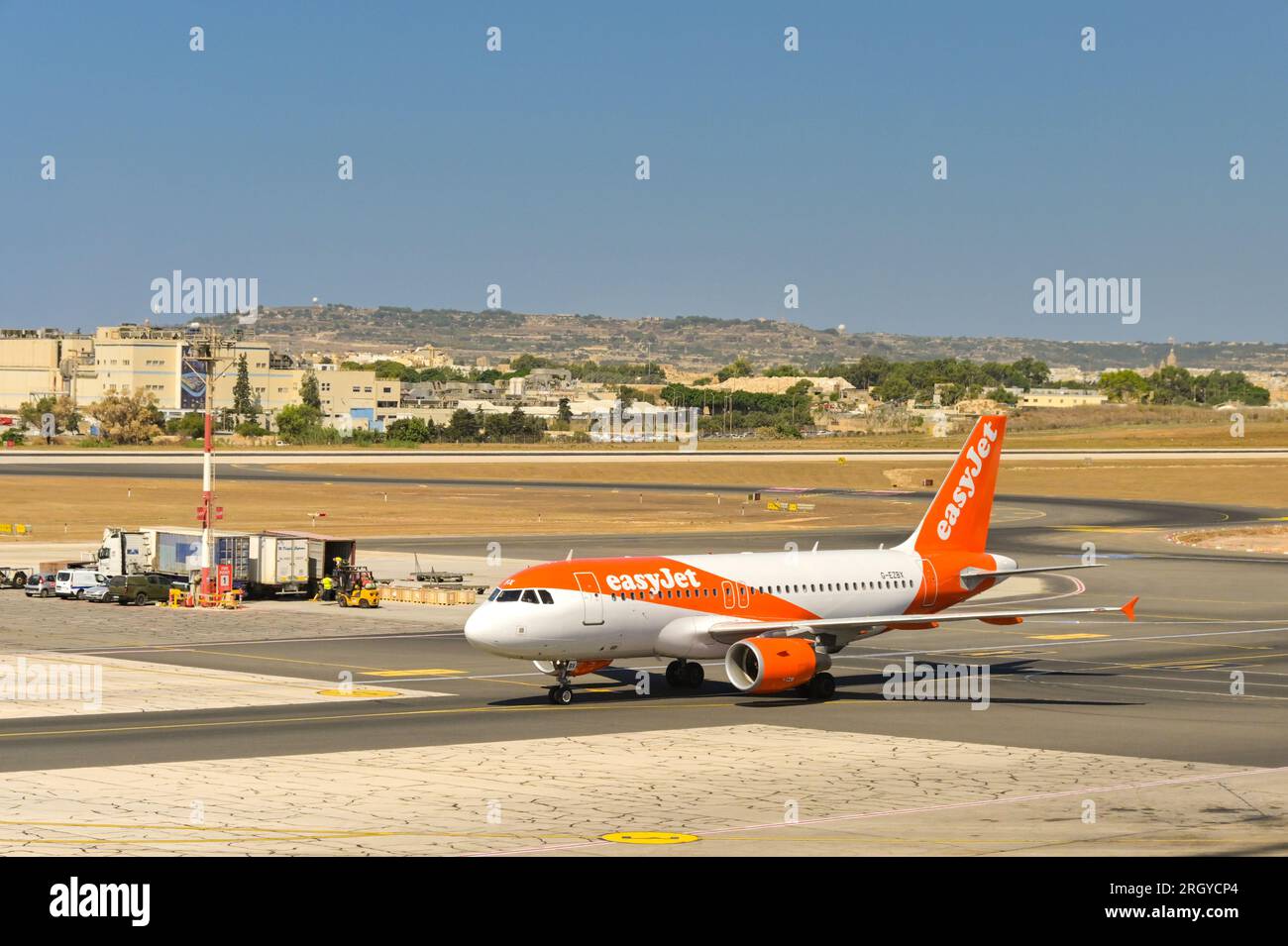 Luqa, Malta - 9 August 2023: Airbus A320 holiday jet (registration G ...