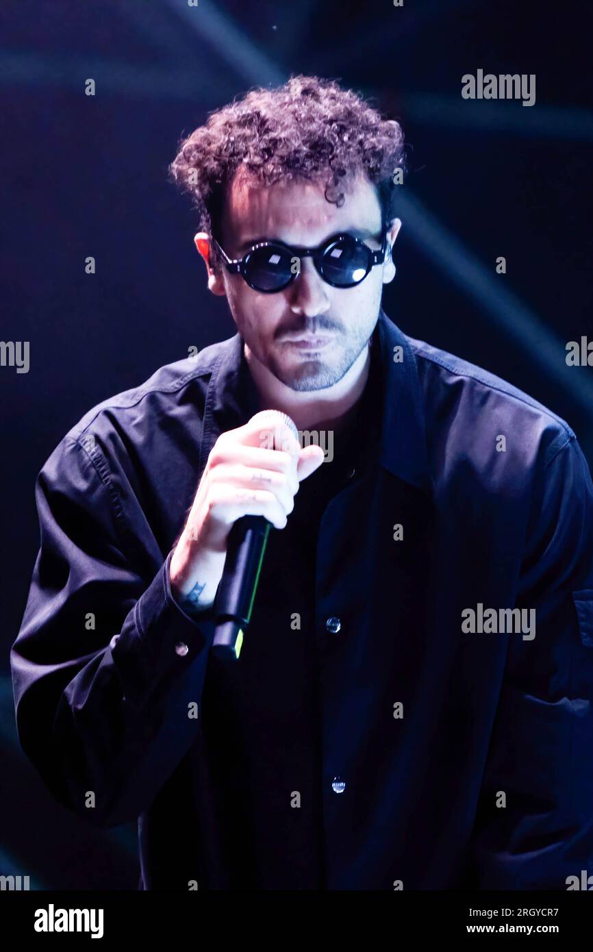 Carl Brave performs during a concert at Bambu Festival in Monte Urano ...