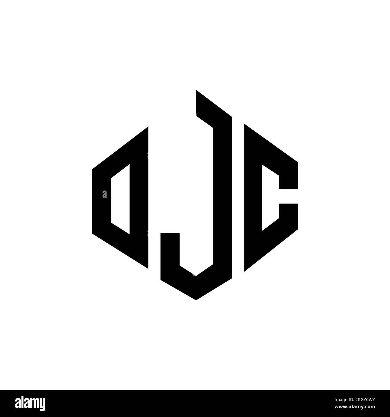OJC letter logo design with polygon shape. OJC polygon and cube shape ...