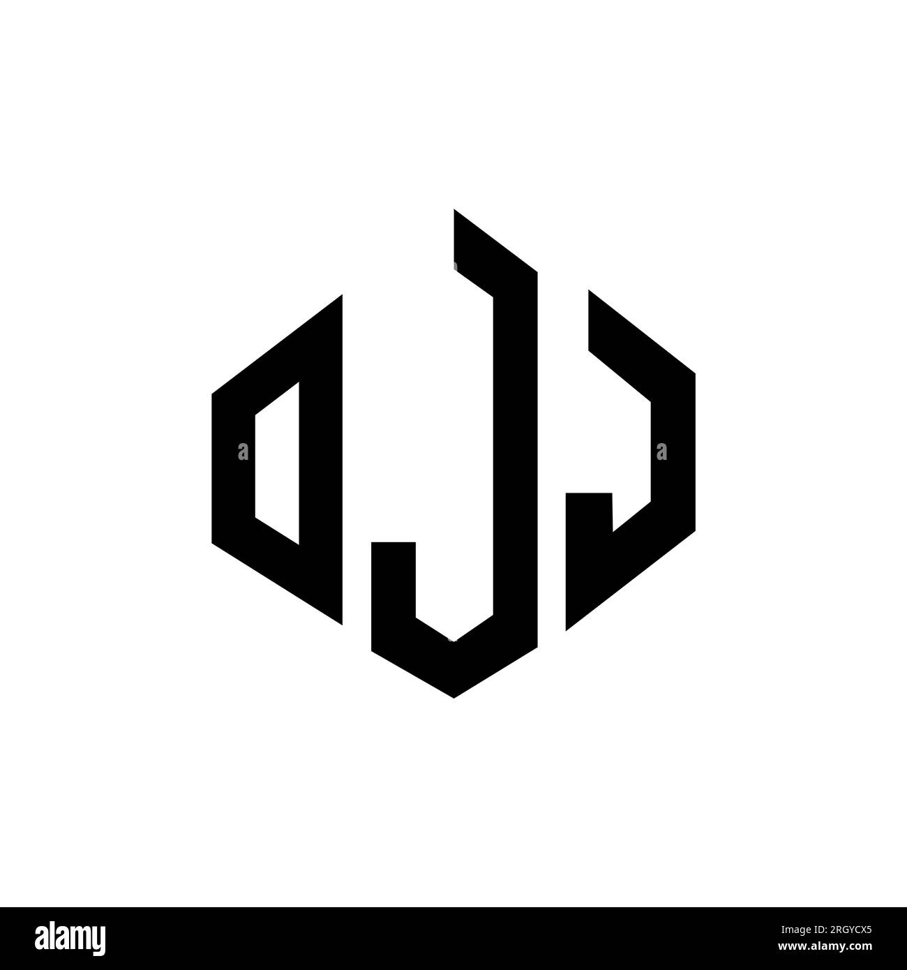 OJJ letter logo design with polygon shape. OJJ polygon and cube shape ...