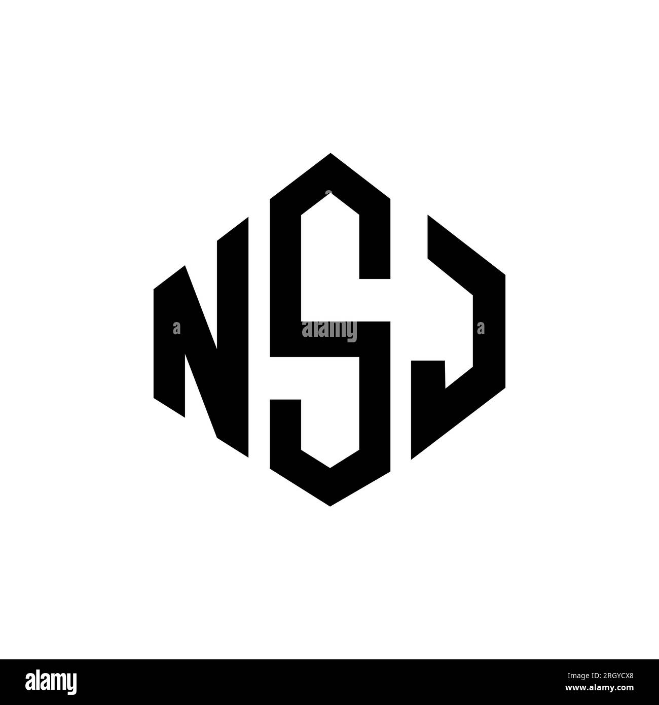 Nsj logo design Black and White Stock Photos & Images - Alamy