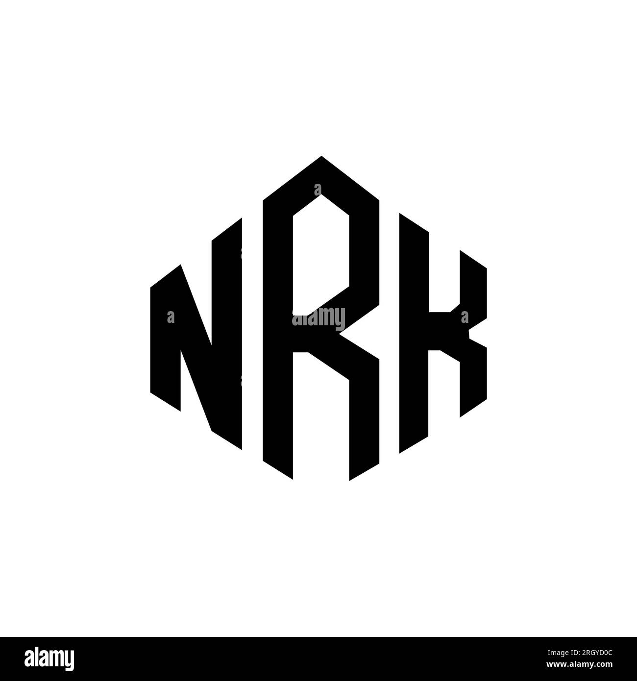 NRK letter logo design with polygon shape. NRK polygon and cube shape ...