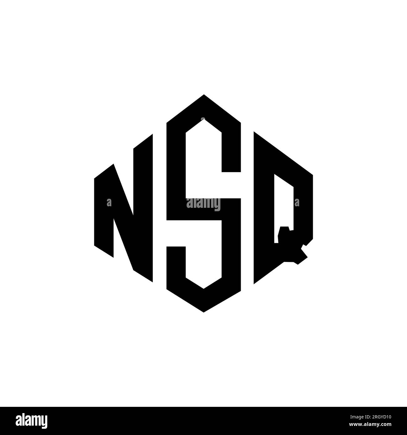 NSQ letter logo design with polygon shape. NSQ polygon and cube shape ...