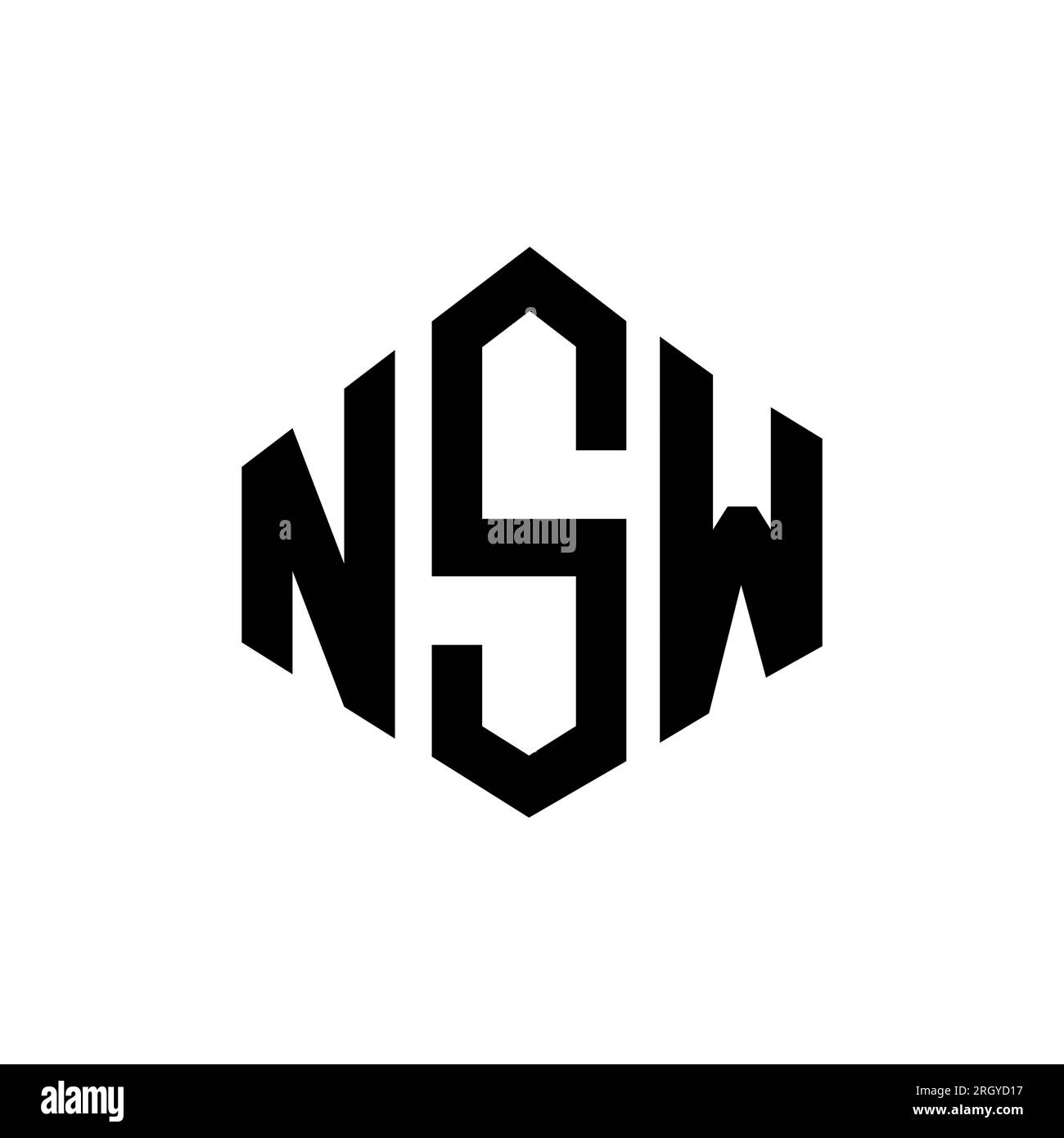 NSW letter logo design with polygon shape. NSW polygon and cube shape ...