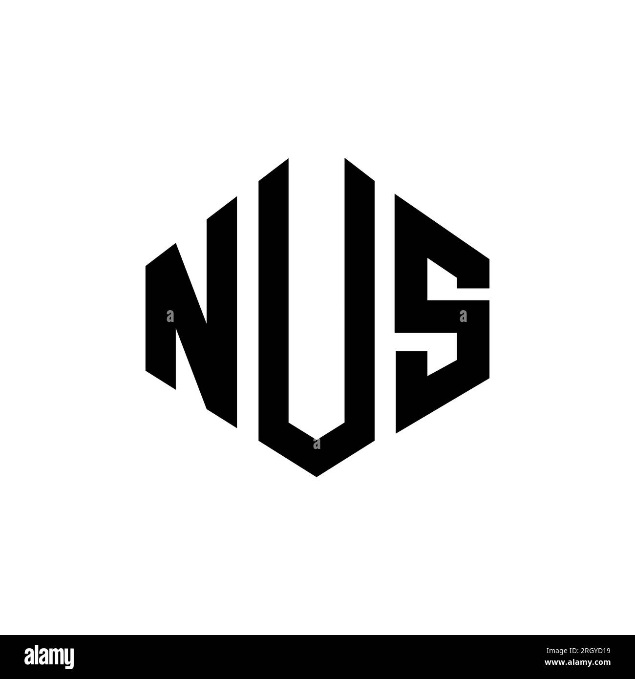 NUS letter logo design with polygon shape. NUS polygon and cube shape ...